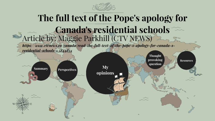 The full text of the Pope's apology for Canada's residential schools by ...