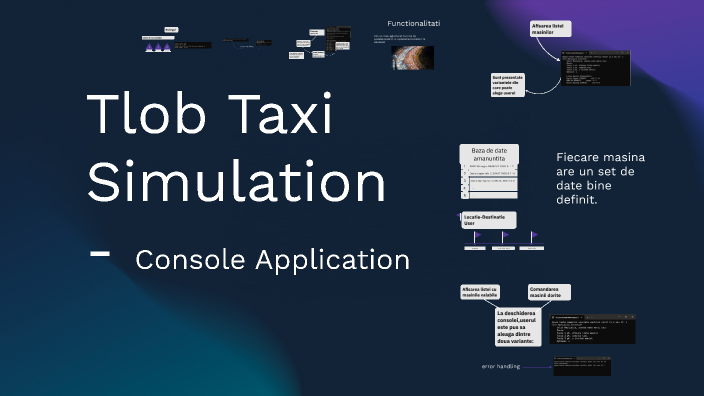 Tlob Taxi Simulation Console Application by Infinite Cubing on Prezi