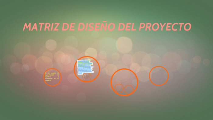 MATRIZ DE DISEÑO DEL PROYECTO by jacinto de león marcos
