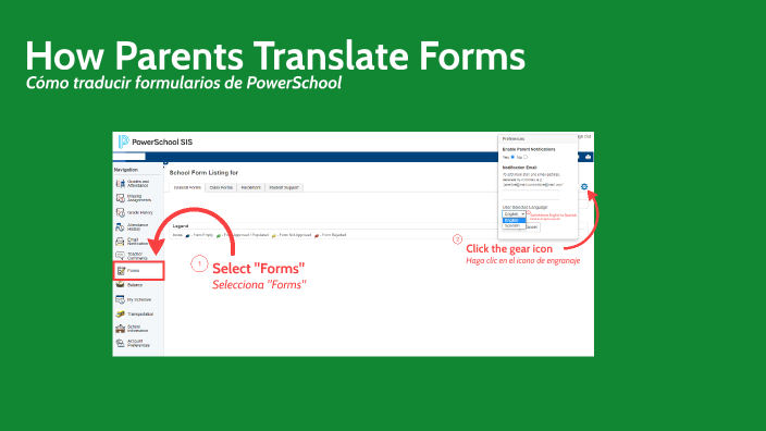 How to Translate PowerSchool Forms (Ingles y Español) by Gabe McCrary ...