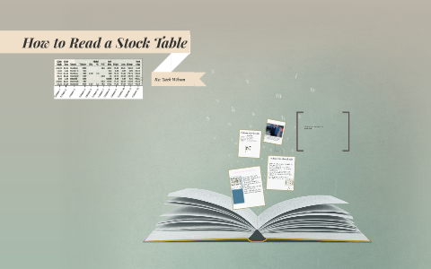 How to Read a Stock Table by Zach Wilson on Prezi