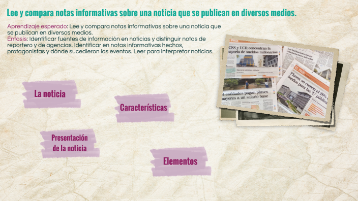 13: Lee y compara notas informativas sobre una noticia que se publican ...