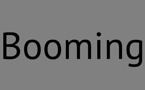 what in the world does booming mean by Hannah Bunner