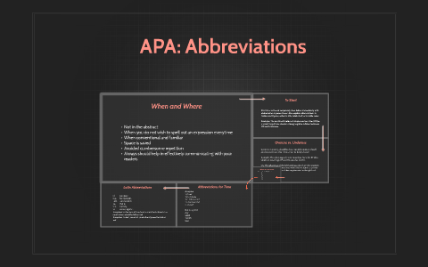 APA: Abbreviations by on Prezi