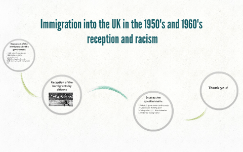 Immigration into the UK in the 1950's and 1960's: reception by Mare de ...