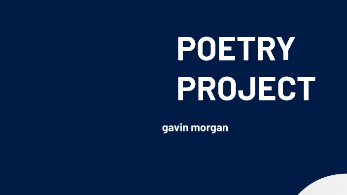 Poetry Project by Gavin Morgan