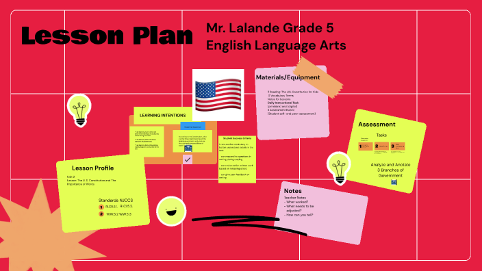 Lesson Plan Unit 2 (The U.S. Constitution and The Importance of Words ...