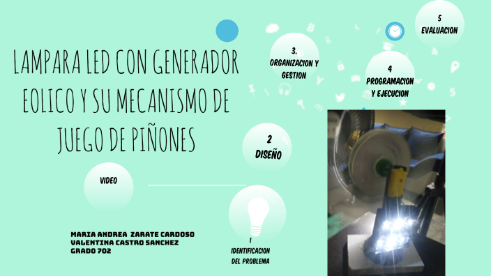 LAMPARA LED CON GENERADOR EOLICO Y SU MECANISMO DE PIÑONES by valentina ...