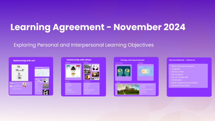 Learning Agreement - November 2024 by Keith Norman on Prezi