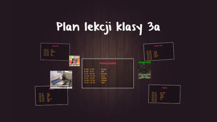 Plan lekcji klasy 3a by Mateusz Rozkosz on Prezi