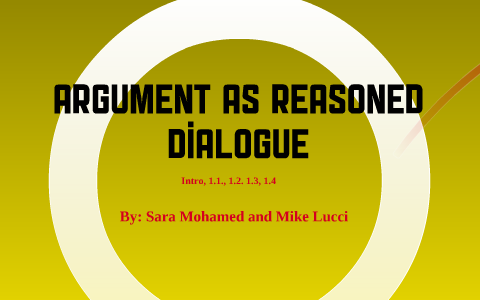 Ch.1: Argument as Reasoned Dialogue by Sara Mohamed