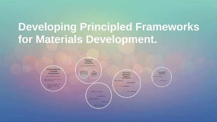 Developing Principled Frameworks for Materials Development. by Lourdes ...