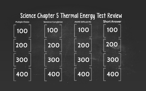 Science Chapter 5 Thermal Energy Test Review by Jaime Zuckerberg on Prezi