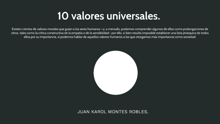 10 Valores universales by JUAN KAROL MONTES ROBLES on Prezi