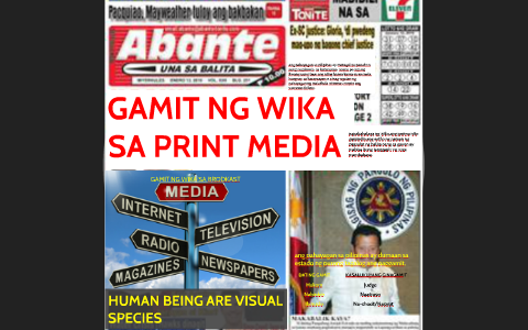 GAMIT NG WIKA SA PRINT MEDIA by nathaniel esquierra on Prezi