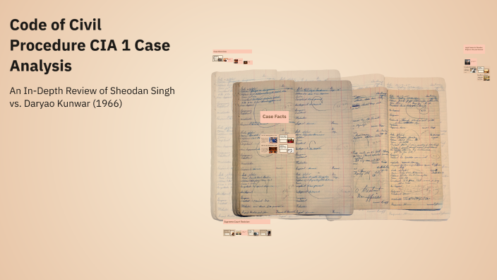 Code of Civil Procedure CIA 1 Case Analysis by Arjun Sajish on Prezi