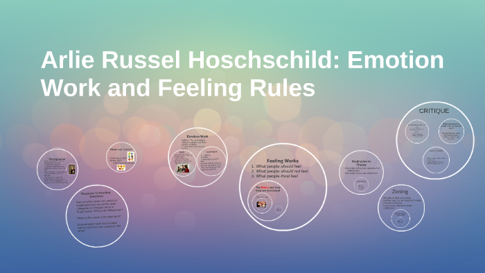 Arlie Russel Hoschschild: Emotion Work and Feeling Rules by Hannah Fick ...