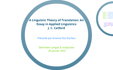 A Linguistic Theory of Translation, J. C. Catford by Arianne Des ...