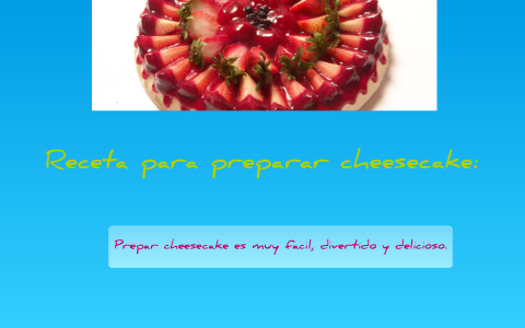 Receta para preparar Cheesecake by Maria Paula Bedoya Ojeda on Prezi