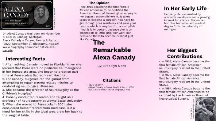 Dr. Alexa Canady by Brooklyn Moss on Prezi