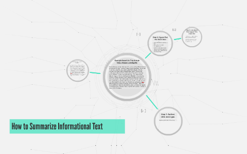 How to Summarize Informational Text by Jonathan Cowan on Prezi