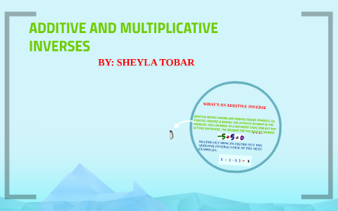 ADDITIVE AND MULTIPLICATIVE INVERSES by Sheyla Tobar on Prezi