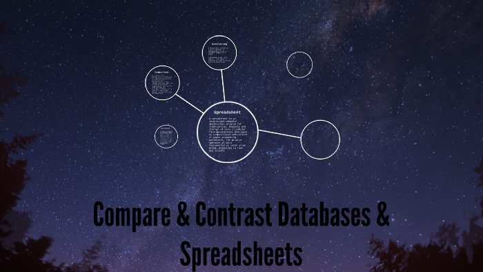 Compare & Contrast Databases & Spreadsheets by Hannah Short on Prezi