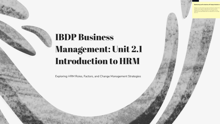 IBDP Business Management: Unit 2.1 Introduction to HRM by Theresa ... IBDP Business Management: Unit 2.1 Introduction to HRM by Theresa ...