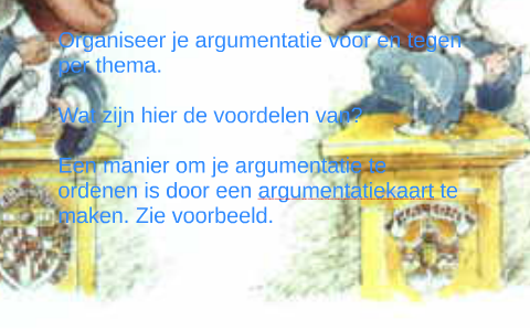 Organiseer je argumentatie voor en tegen per thema? by Thijs van ...