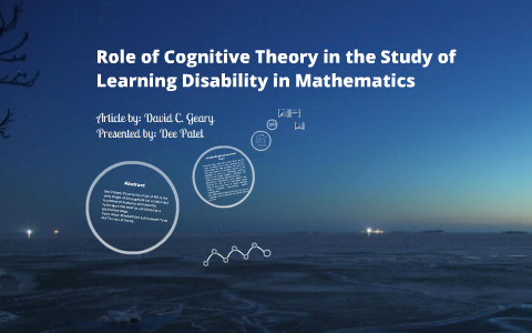 Role of Cognitive Theory in the Study of Learning Disability in ...