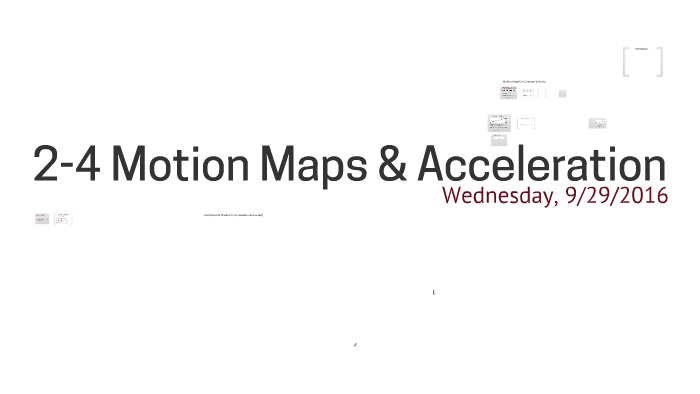 Lesson 2-4 Motion Maps and Acceleration by Kelli Warble on Prezi