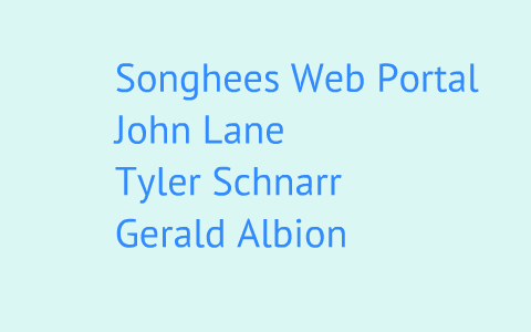 Songhees Web Portal by John Lane on Prezi