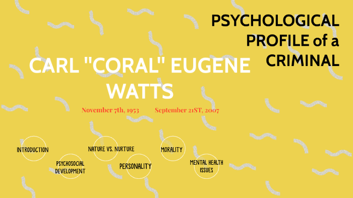 PSYCHOLOGICAL PROFILE OF A CRIMINAL: CARL "CORAL" E. WATTS by Tyme ...