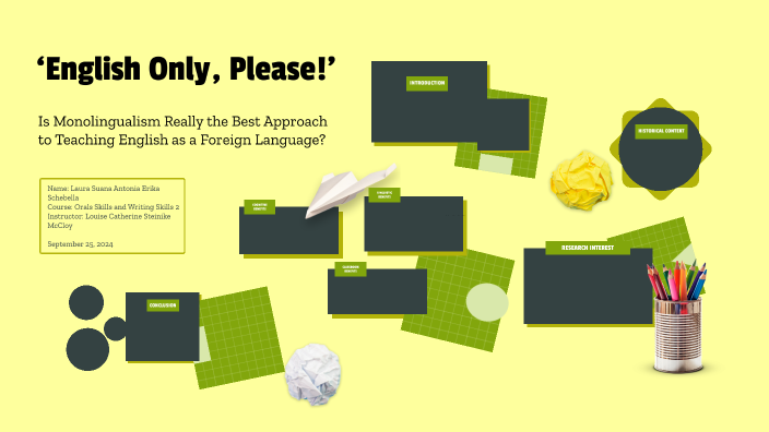‘English Only, Please!’ : Is Monolingualism the Best Approach to ...