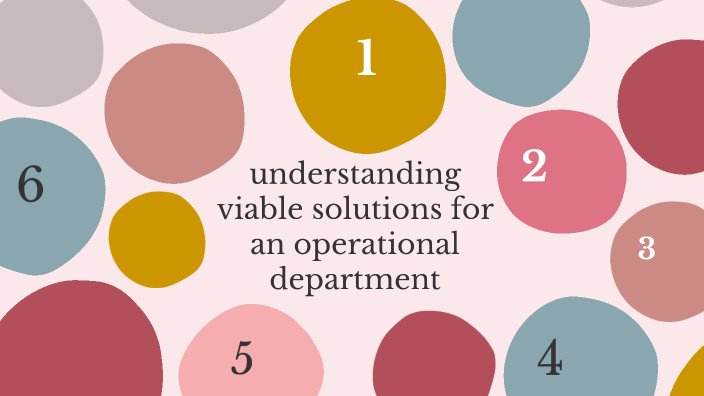 understanding viable solutions for an operational department by inge ...