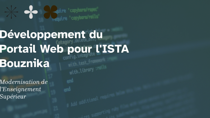 Développement du Portail Web pour l'ISTA Bouznika by fdssfd sdfsfd on Prezi