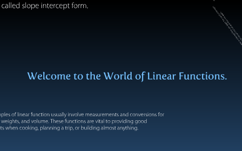 Linear Functions Explained by Michael Hajek on Prezi