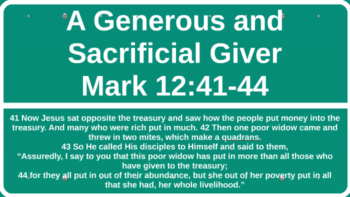 A Generous and Sacrificial Giver by Jemimah Jetson on Prezi