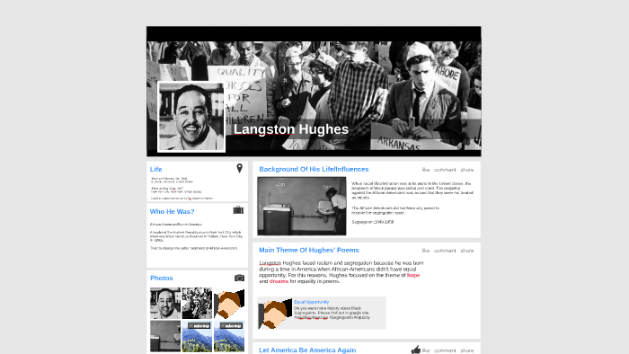Langston Hughes Presentation by on Prezi