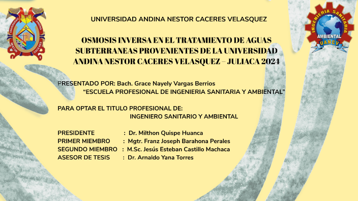 OSMOSIS INVERSA EN EL TRATAMIENTO DE AGUAS SUBTERRANEAS PROVENIENTES DE ...