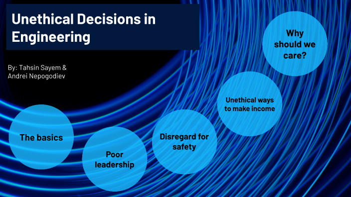Unethical Decisions in Engineering by Andrei Nepogodiev on Prezi