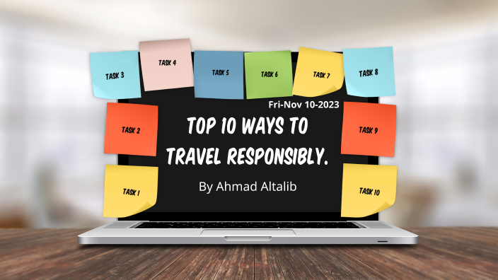 Top 10 ways to travel responsibly. by Ahmad Altalib on Prezi