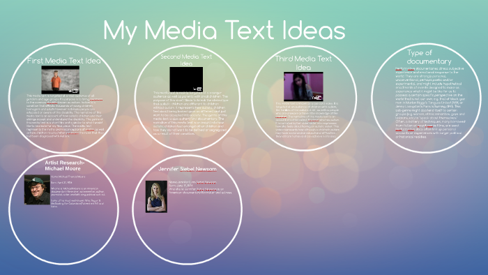 My Media Text Ideas by Imani Alcindor on Prezi