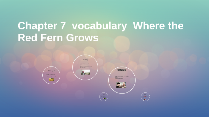 Chapter 7 vocabulary Where the Red Fern Grows by Carleen Perry on Prezi