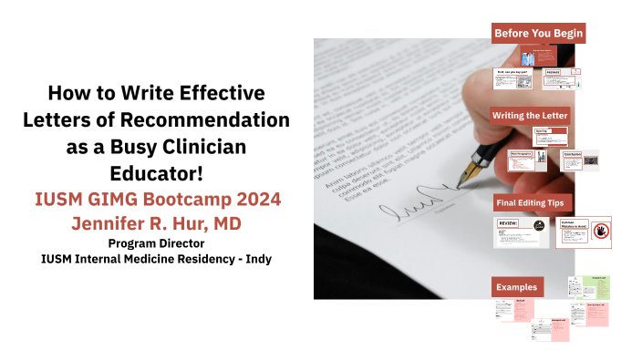 Letter of Recommendation by Busy Clinician Educators 2024 by Jennifer ...