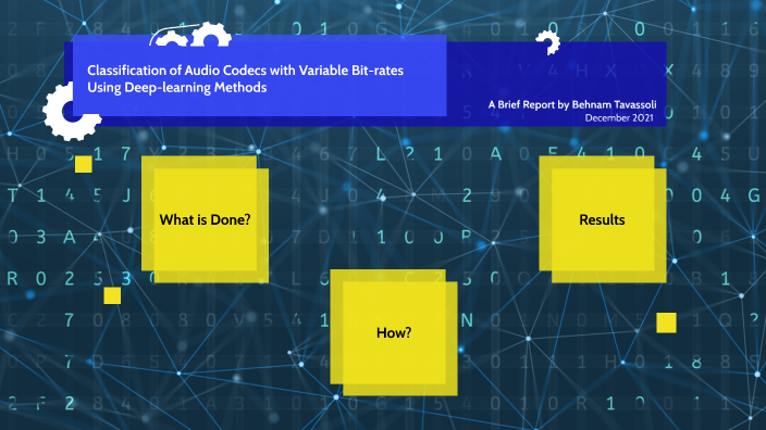 Classification Of Audio Codecs With Variable Bit Rates Using Deep Learning Methods By Behnam T
