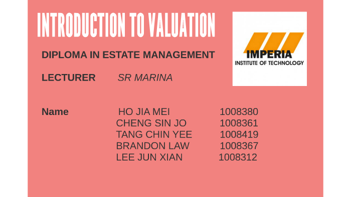 INTRODUCTION TO VALUATION by Calvin Lee Jun Xian on Prezi