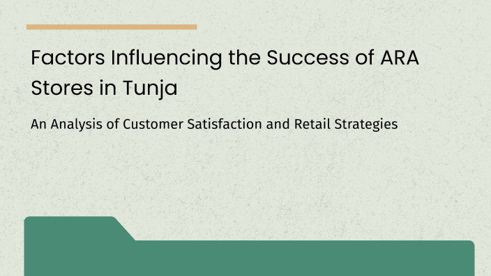 Factors Influencing the Success of ARA Stores in Tunja by Carmen Igua ...