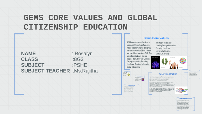 GEMS CORE VALUES AND GLOBAL CITIZENSHIP EDUCATION by Rosalyn Flory on Prezi