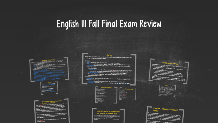 English III Fall Final Exam Review by Jessica Miller on Prezi